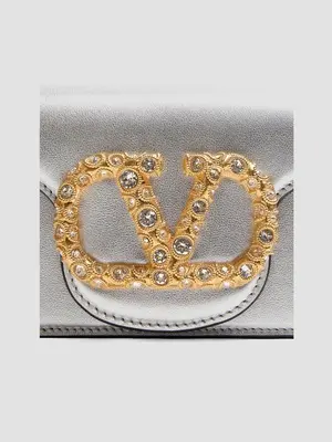 Valentino Garavani Locò Small Shoulder Bag In Laminated Calfskin