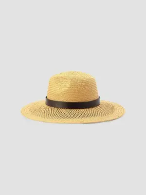 Michael Kors Open Weave Straw Fedora