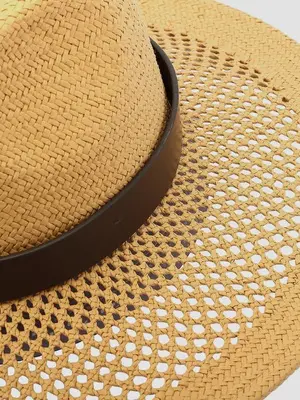 Michael Kors Open Weave Straw Fedora