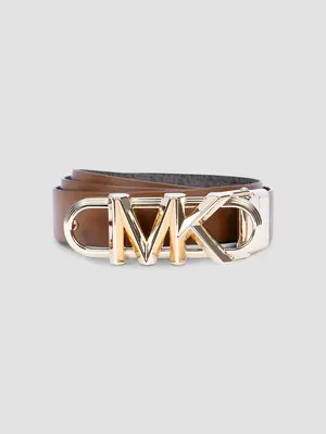 Michael Kors Mk Logo Reversible Leather Belt - Brown