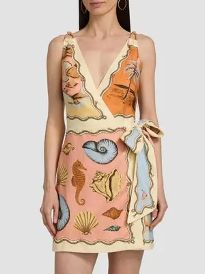 Farm Rio Rio Souvenir Scarves Rope Straps Mini Dress