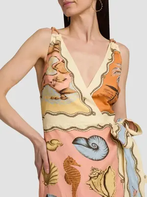 Farm Rio Rio Souvenir Scarves Rope Straps Mini Dress