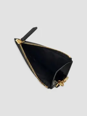 Veronica Beard Croc-embossed Leather Card Holder - Black