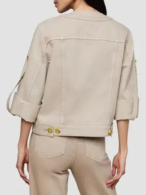 L'Agence Anouk Collarless Denim Jacket