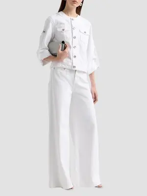 L'Agence Anouk Denim Collarless Jacket