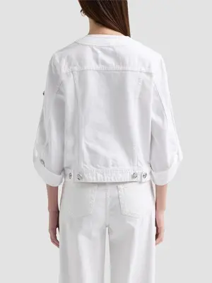 L'Agence Anouk Denim Collarless Jacket