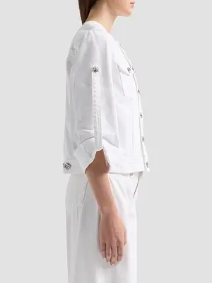 L'Agence Anouk Denim Collarless Jacket
