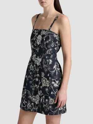 Cinq À Sept Zach Garden Embroidered Denim Minidress