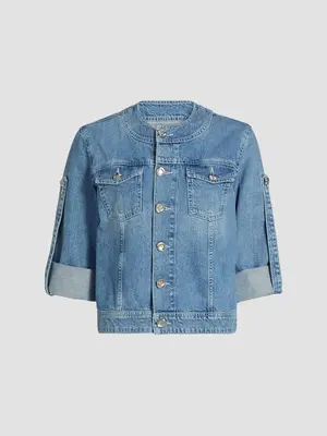 L'Agence Anouk Denim Button-front Jacket - Grant