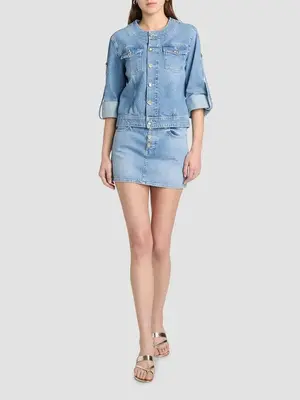 L'Agence Anouk Denim Button-front Jacket