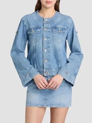 L'Agence Anouk Denim Button-front Jacket