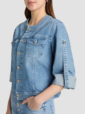 L'Agence Anouk Denim Button-front Jacket