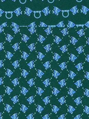 FERRAGAMO Fish Gancini Silk Tie - Verde