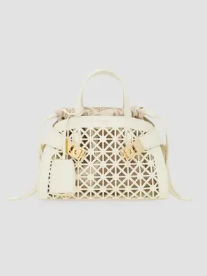 FERRAGAMO Hug Mini Laser-cut Leather Top Handle Bag