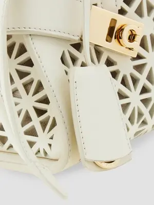 FERRAGAMO Hug Mini Laser-cut Leather Top Handle Bag