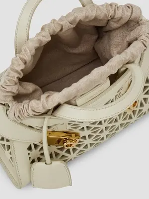 FERRAGAMO Hug Mini Laser-cut Leather Top Handle Bag