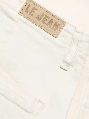 LE JEAN Utility Folded-cuff Barrel-leg Jeans - Bone