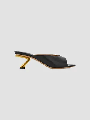 FERRAGAMO Igea 55mm Leather Mules - Nero