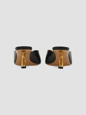 FERRAGAMO Igea 55mm Leather Mules - Nero