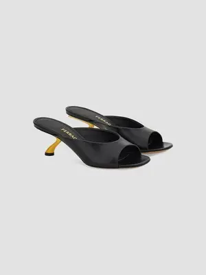 FERRAGAMO Igea 55mm Leather Mules - Nero