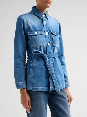 L'Agence Samaya Denim Safari Jacket