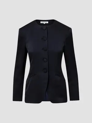Veronica Beard Wryllen Collarless Jacket - Navy