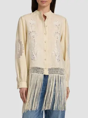 Farm Rio Sand Richelieu Fringes Shirt