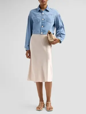 L'Agence Gaines Balloon Sleeve Crop Jacket