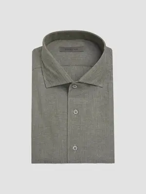 Corneliani Seersucker Cotton-linen Shirt - Sage