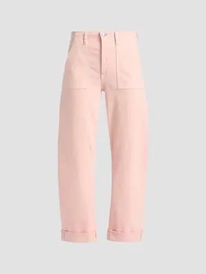 LE JEAN Utility Soft Barrel Crop Jeans - Peachy