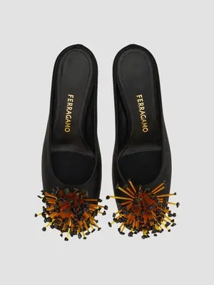 FERRAGAMO Safi 55mm Floral Appliqué Mules