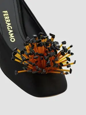 FERRAGAMO Safi 55mm Floral Appliqué Mules