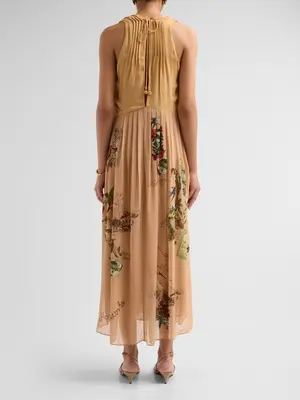 Farm Rio Bird Poetry Hummingbird Midi Dress