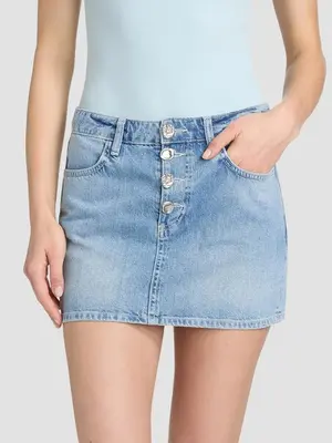 L'Agence Solene Four-button Denim Miniskirt