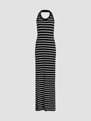 Proenza Schouler Meryl Halterneck Maxi Dress - Black Multi