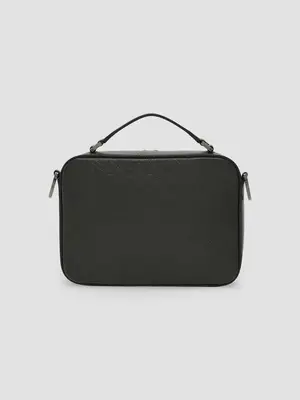 FERRAGAMO Embossed Leather Shoulder Bag - Nero