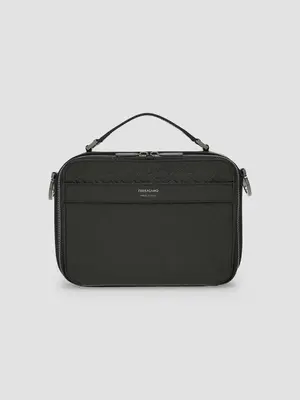 FERRAGAMO Embossed Leather Shoulder Bag - Nero