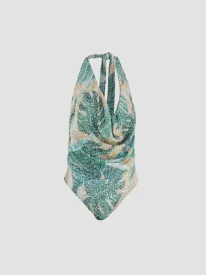 Farm Rio Mosaic Draped One-piece Swimsuit