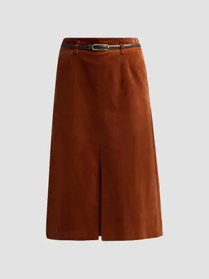 Veronica Beard Alexie Corduroy Midi Skirt - Rust