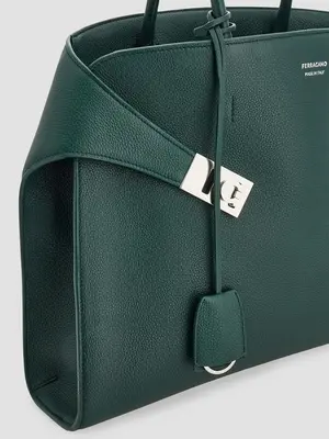 FERRAGAMO Hug Hammered Leather Tote