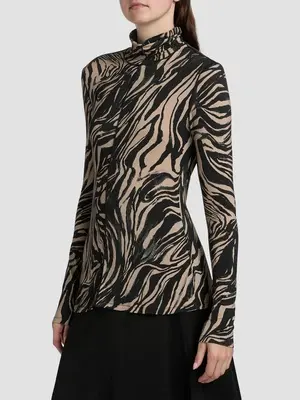 Proenza Schouler White Label Audrey Marble Jersey Top