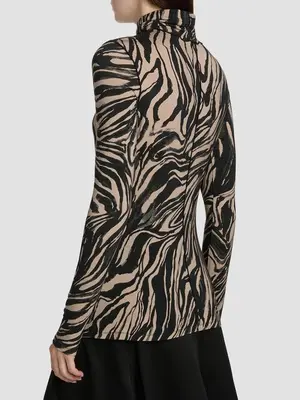 Proenza Schouler White Label Audrey Marble Jersey Top