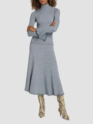 Proenza Schouler White Label Phyllis Striped Geometric-knit Turtleneck Sweater