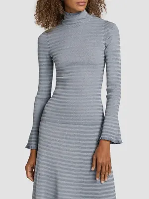 Proenza Schouler White Label Phyllis Striped Geometric-knit Turtleneck Sweater