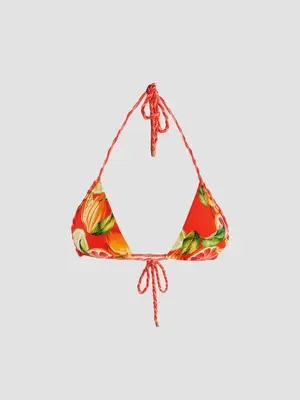 Farm Rio Fruit Print Triangle Bikini Top