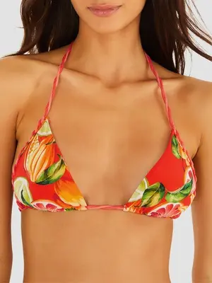 Farm Rio Fruit Print Triangle Bikini Top