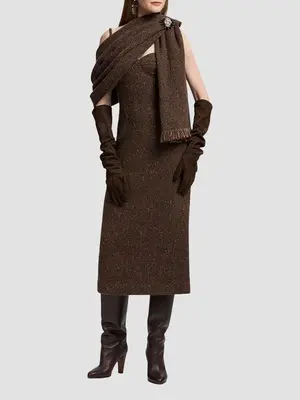 Ralph Lauren Wool-blend Donegal Tweed Fringe Scarf