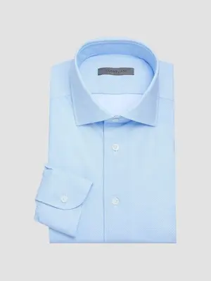 Corneliani Performance Stretch-nylon Shirt - Light Blue Micro