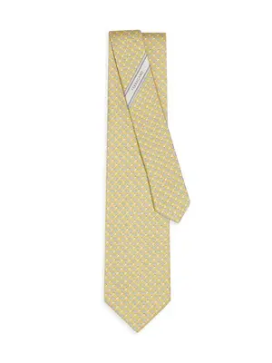 FERRAGAMO Alda Animal-print Silk Tie - Giallo