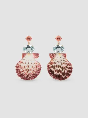 JENNIFER BEHR Aegean 18k-gold-plated, Shell & Austrian Crystal Drop Earrings - Sunset